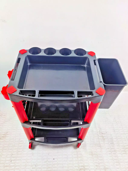 3 Tiers Auto Detailing Cart Car Wash Tool Organiser Wheels Valet Troll ...